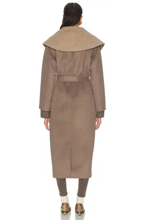 Simkhai Allura Reversible Belted Coat - Mushroom Multi