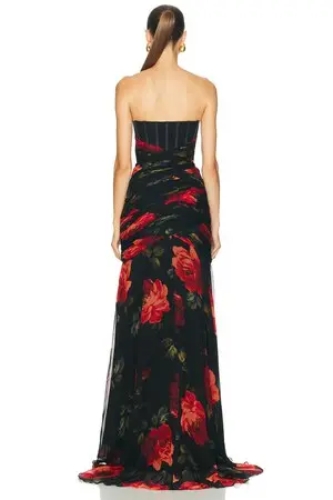 Carolina Herrera Strapless Exposed Bustier Gown