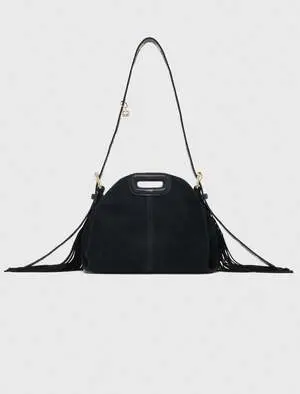 Maje Suede Mini Miss M Bag - Black