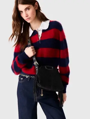Maje Suede Mini Miss M Bag