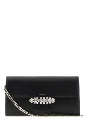 JIMMY CHOO Leather Bing Wallet - Black