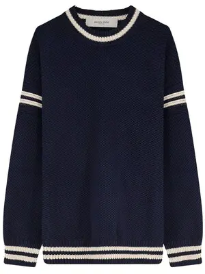 GOLDEN GOOSE Cotton Boxy Sweater With Embroidery