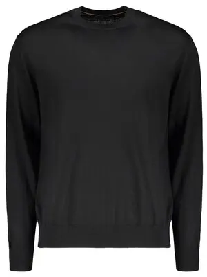 Paul & Shark Crew Neck Pullover In Virgin Wool - Black