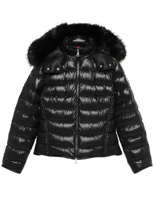 Moncler Jacket With Hood And Faux Fur Trim