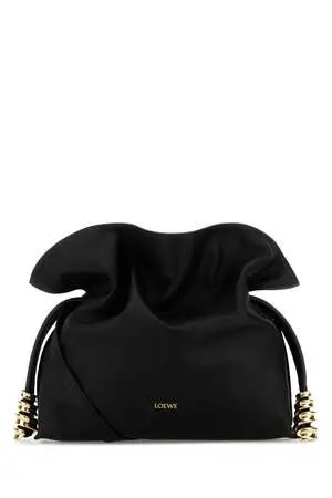 Loewe Leather Medium Coil Flamenco Clutch - Black