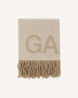GANNI Fringed Wool Scarf