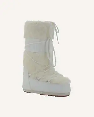 Moon Boot Icon Faux Fur Boots - White