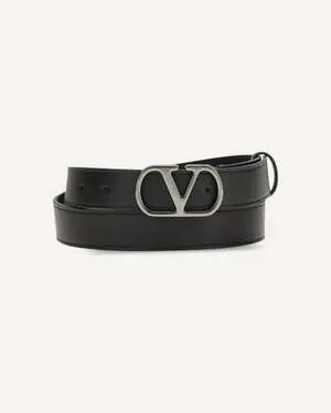 Valentino Garavani Vlogo Signature Leather Belt