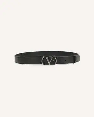 Valentino Garavani Vlogo Signature Leather Belt