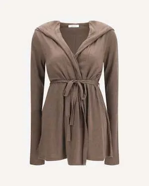 Max Mara Falda Lyocell And Ilk Blend Cardigan - Brown