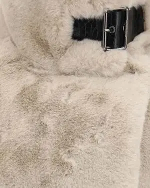 Pinko Faux Fur Jacket With Buckle