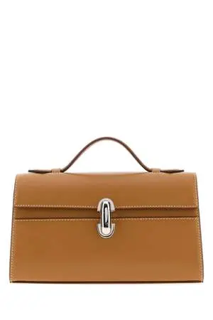 Savette Camel Leather Symmetry Handbag - Brown