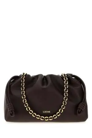 Loewe Nappa Leather Medium Flamenco Clutch - Brown