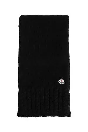 Moncler Alpaca Blend Knit Scarf - Black
