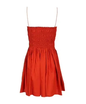 Matteau Shirred-bodice Spaghetti-straps Cotton Mini Dress
