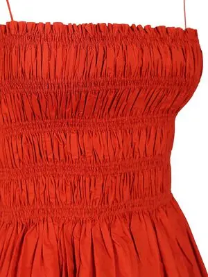 Matteau Shirred-bodice Spaghetti-straps Cotton Mini Dress