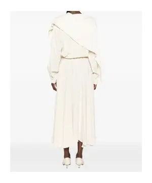 Alberta Ferretti Cape-effect V-neck Dress