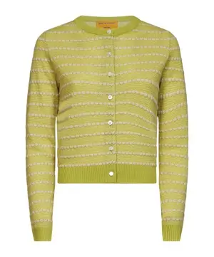 Guest In Residence Striped Jane Cardigan - Green