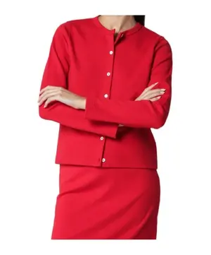 FLORE FLORE Poppy Organic Cotton Cardigan - Red