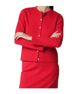 FLORE FLORE Poppy Organic Cotton Cardigan - Red