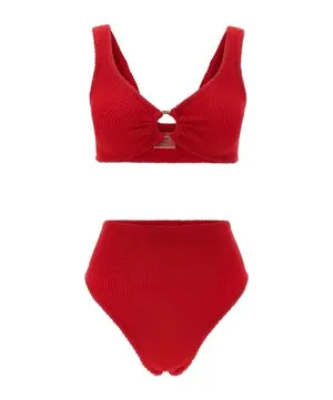 Hunza G Nadine With Gold Hoop Bikini - Red