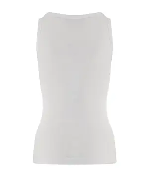 ALAINPAUL Ribbed Stretch Bow Vest - White