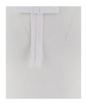 ALAINPAUL Ribbed Stretch Bow Vest - White