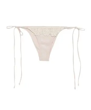 Frankies Bikinis Lace-up Swim Trunks - Beige