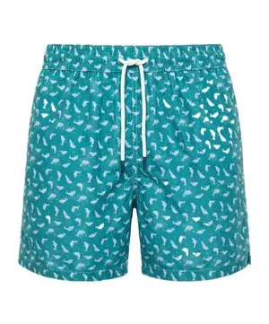 Fedeli Printed Swim Trunks - Green