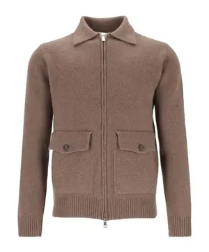 AL DUCA DAOSTA 1902 Long-sleeve Zip-up Cardigan - Brown