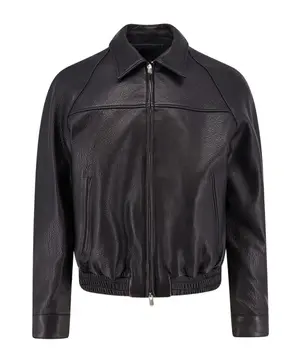 TONYWACK Zipped Leather Jacket - Black