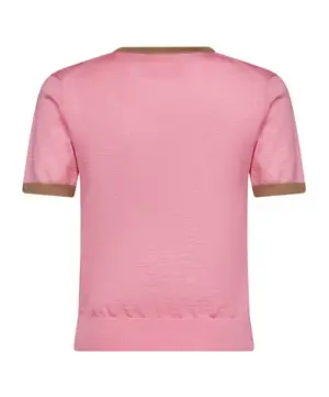 Guest In Residence Contrast Trim Knitted Top