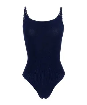Hunza G Camille Braided-strap Swimsuit - Navy