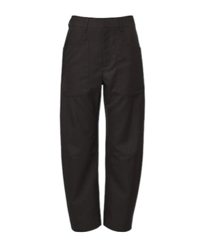 NILI LOTAN Shon Virgin Wool Barrel-leg Pants - Brown
