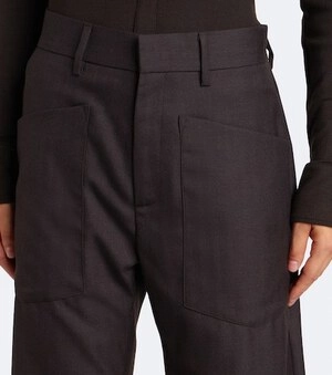 NILI LOTAN Shon Virgin Wool Barrel-leg Pants