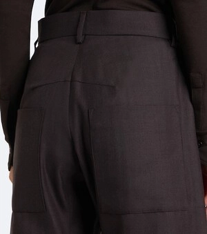 NILI LOTAN Shon Virgin Wool Barrel-leg Pants