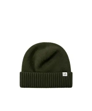 C.P. COMPANY Ribbed Knit Hat - Black