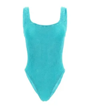 Hunza G Square Neck One-piece Swimsuit - Light Blue