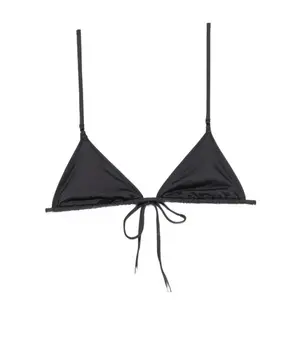 Frankies Bikinis Tie-front Bikini Top - Black