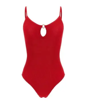 Hunza G Toni Ring-detail Swimsuit - Red