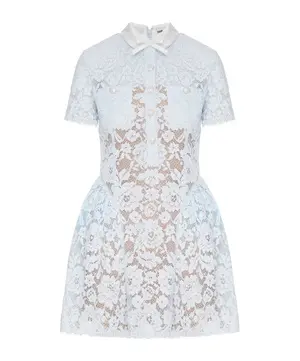 SELF-PORTRAIT Flared Mini Dress - Blue
