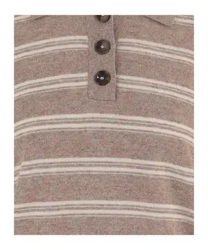 THE GARMENT Striped Knitted Polo Top