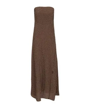 Matteau Strapless Straight-cut Midi Dress - Brown