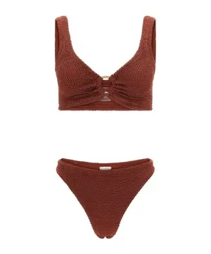 Hunza G Julia Ring-detail Bikini - Brown