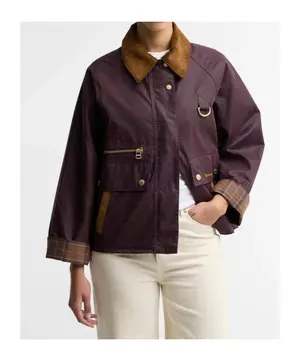 Barbour Cordcollar Cropped Waxed Field Jacket
