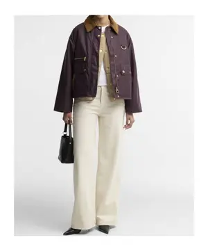Barbour Cordcollar Cropped Waxed Field Jacket