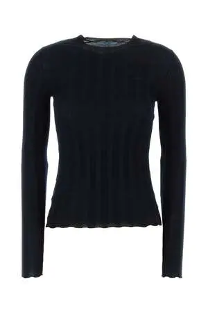 Prada Dark Wool Blend Sweater - Blue