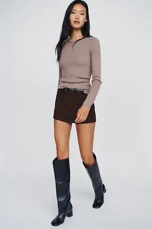 Maeve Tall Straight Leather Boots - Black