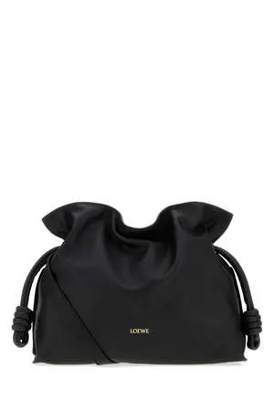 Loewe Nappa Leather Medium Flamenco Clutch - Black