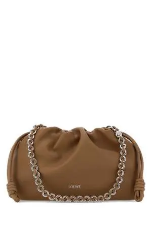 Loewe Camel Nappa Leather Medium Flamenco Clutch - Brown